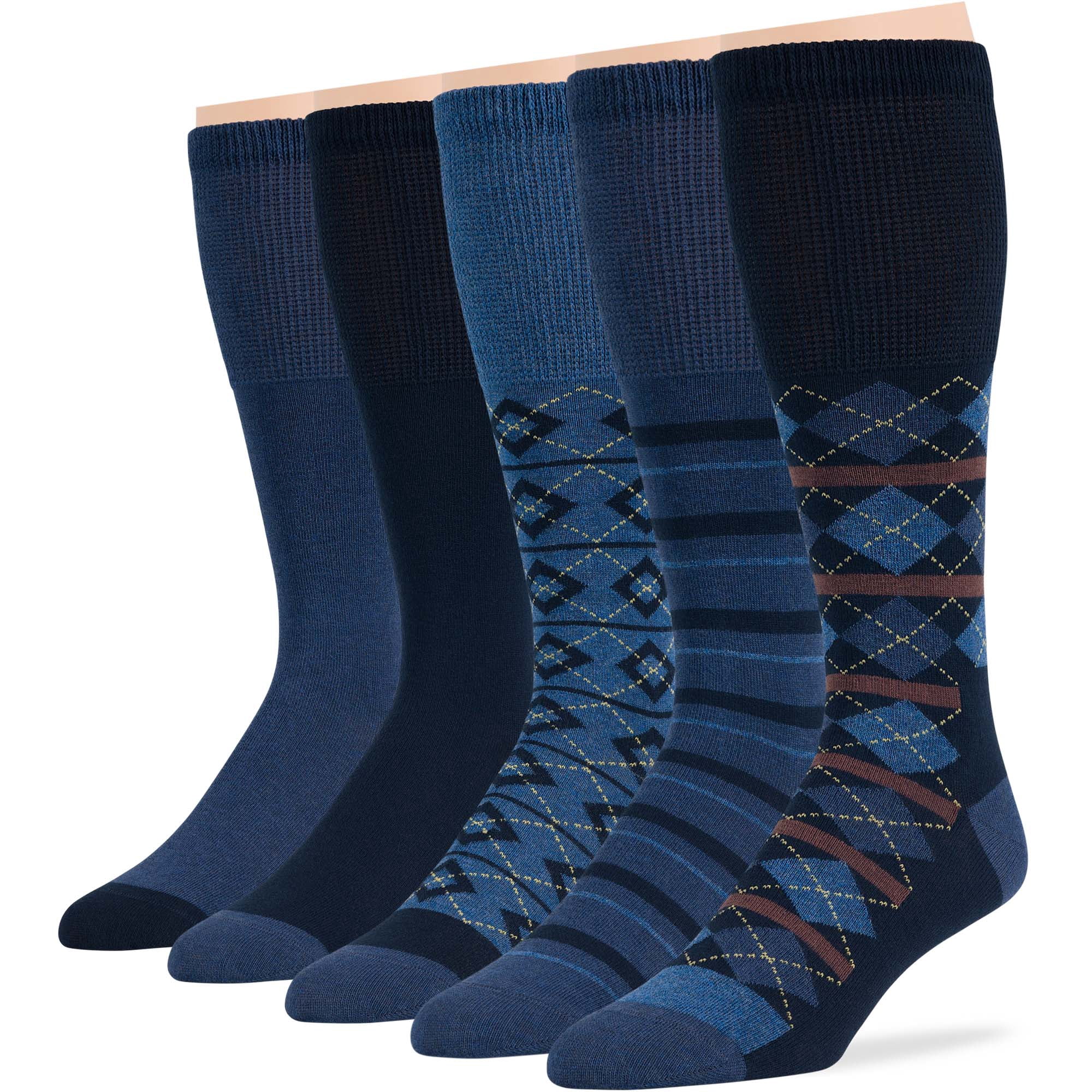 7BigStars Kingdom Men's Diabetic Seamless Cotton Mid Calf Socks - 5 ...