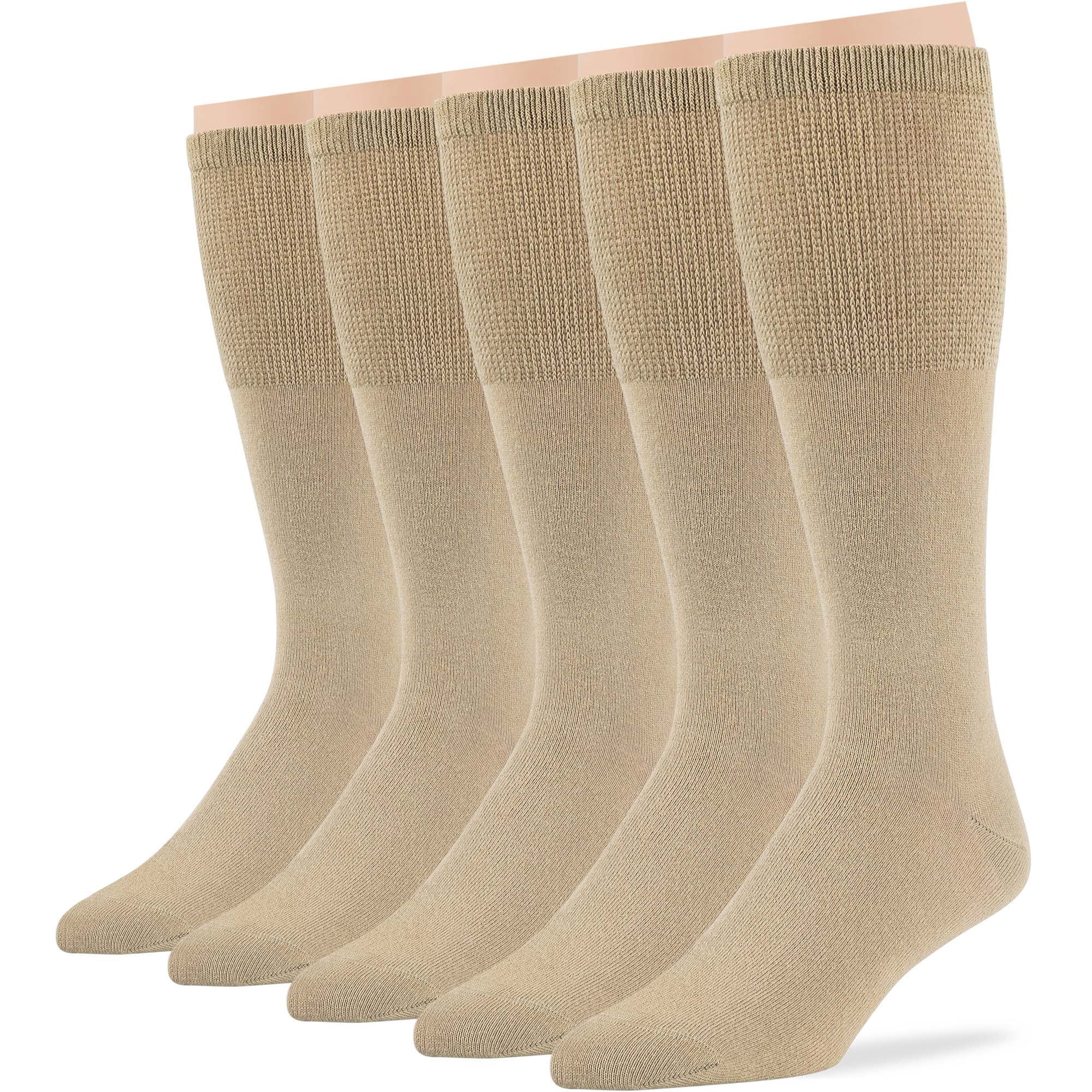 7BigStars Kingdom Men's Diabetic Seamless Cotton Mid Calf Socks - 5 ...