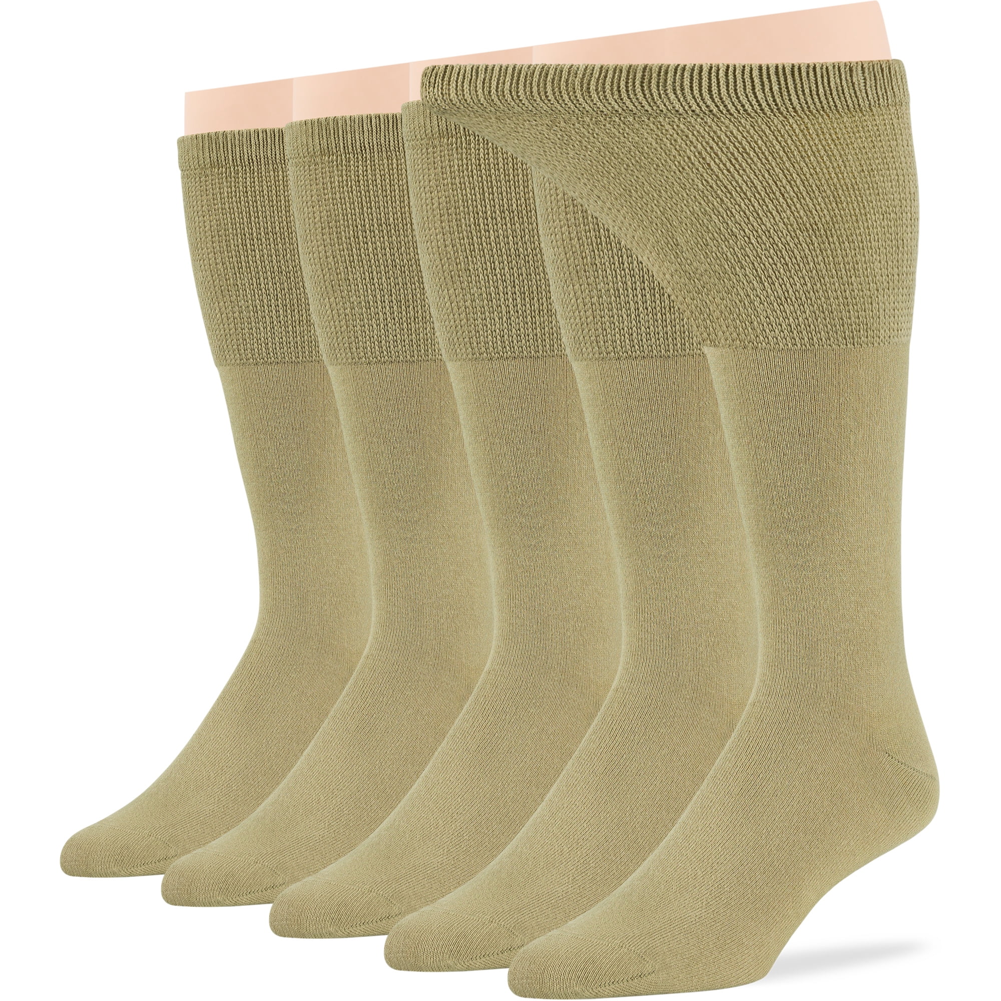 7BigStars Kingdom Men's Diabetic Seamless Cotton Mid Calf Socks - 5 ...