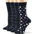 7BIGSTARS KINGDOM Women Cotton Crew Socks - 4 Pack Medium - Striped ...