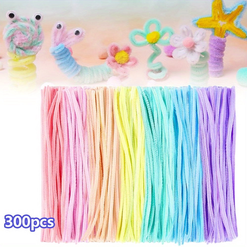 7Colors 300Pcs Pipe Cleaners Chenille Stem,Pipe Cleaner Crafts,Craft ...