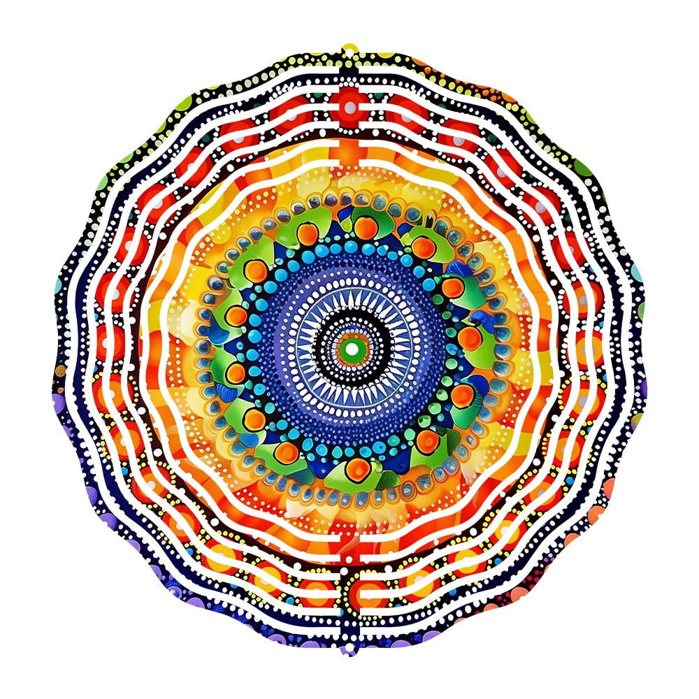 7Cross-Border Iron Art Metal 3D Dynamic Rotating Wind Chime Decoration ...