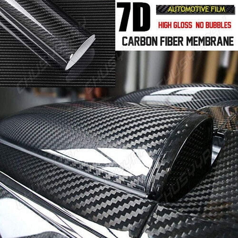 7D 12x 60" Cool Car Glossy Carbon Fiber Texture Vinyl Wrap Sticker Film ...