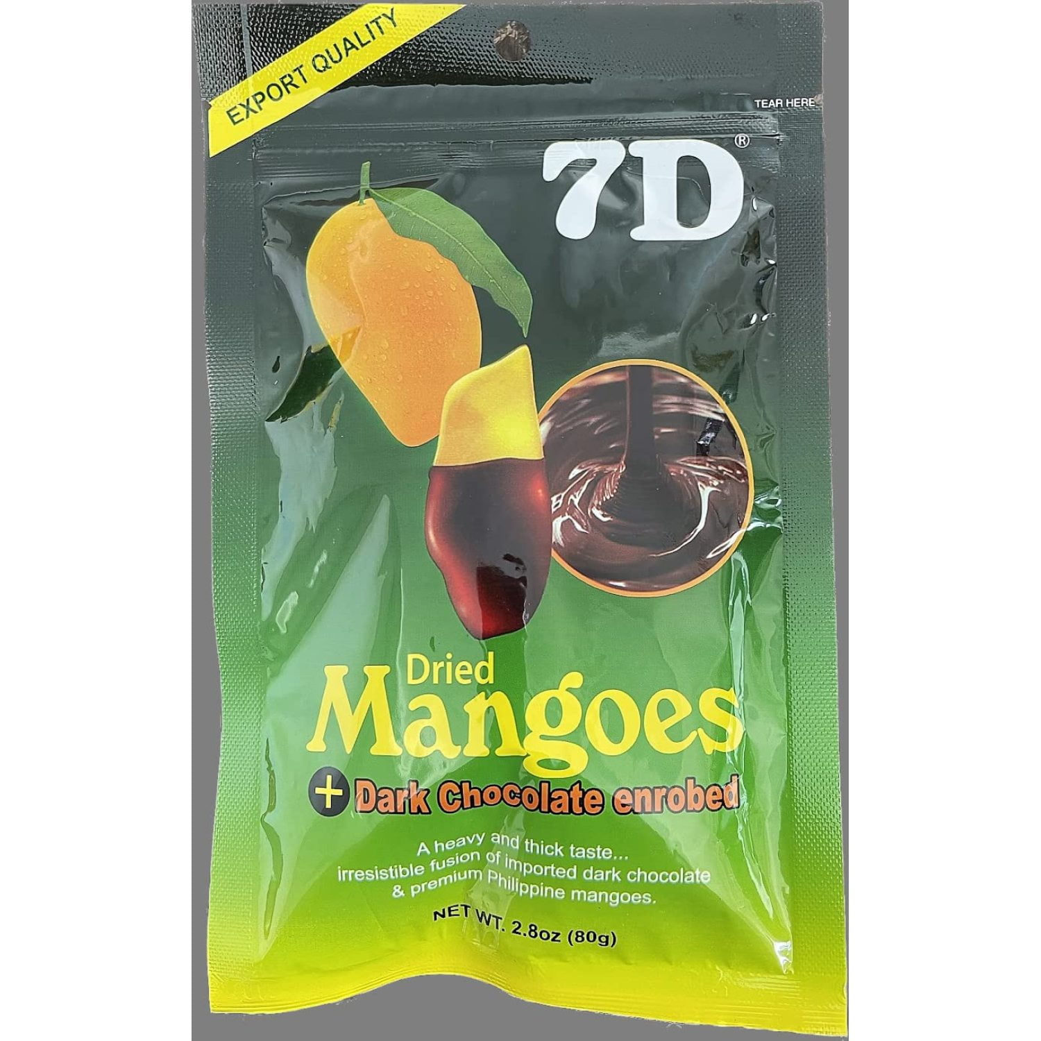 7D Cebu Dried Mangoes Dark Chocolate Dipped (10 packs X 80g) - Walmart.com