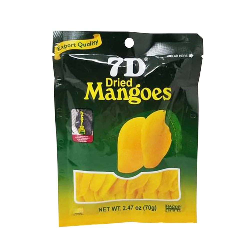 7D Dried Mangoes 70g, Sweet-Sour Flavor, Chewy, Product of the ...