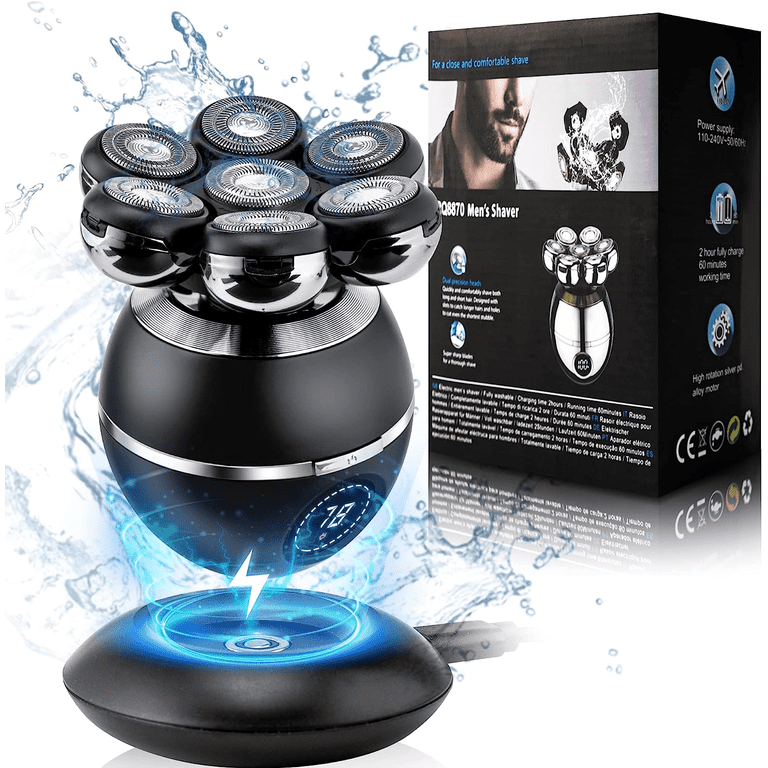 7D Head Shavers for Bald Men 6 in 1 Rechargeable Bald Head Shaver Back Shaver Head Shaver for Men gifts