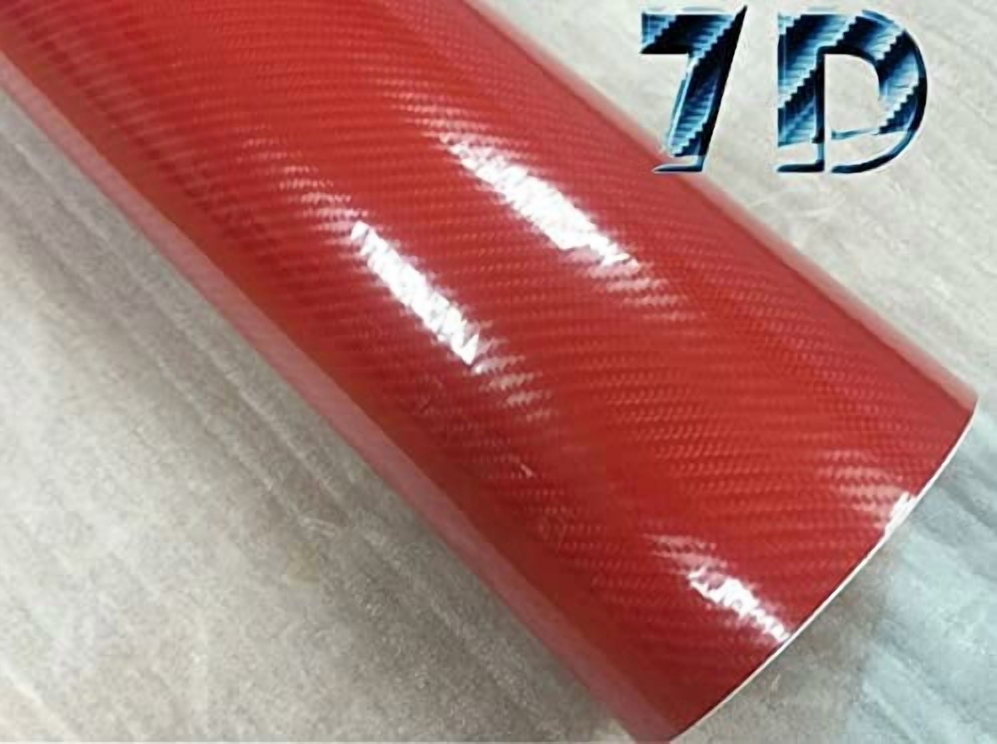 7D Premium High Gloss Red Carbon Fiber Vinyl Film Wrap Bubble Free Air ...