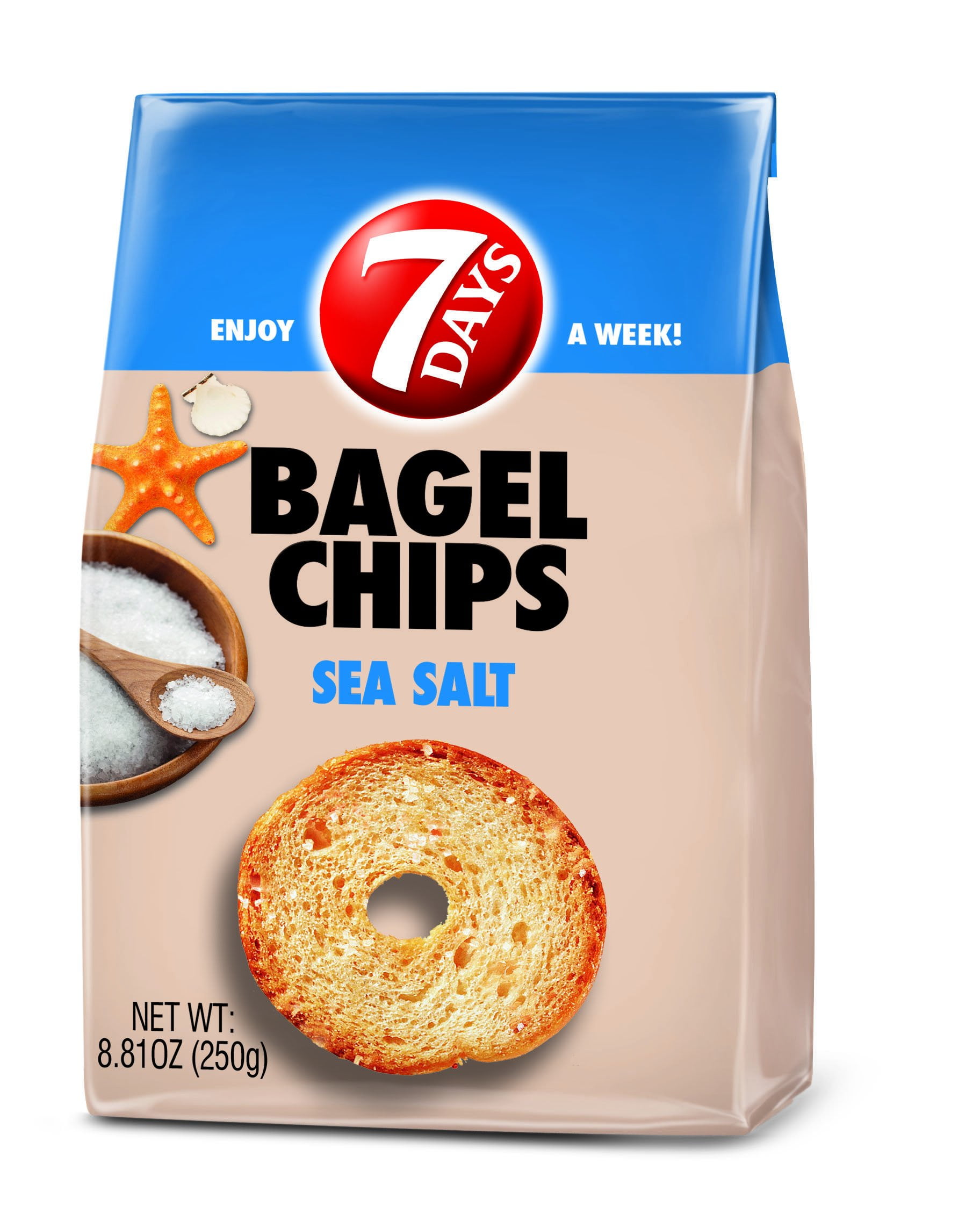 7Days Bagel Chips, Sea OIF8 Salt, 8.81 oz. Bag - Walmart.com