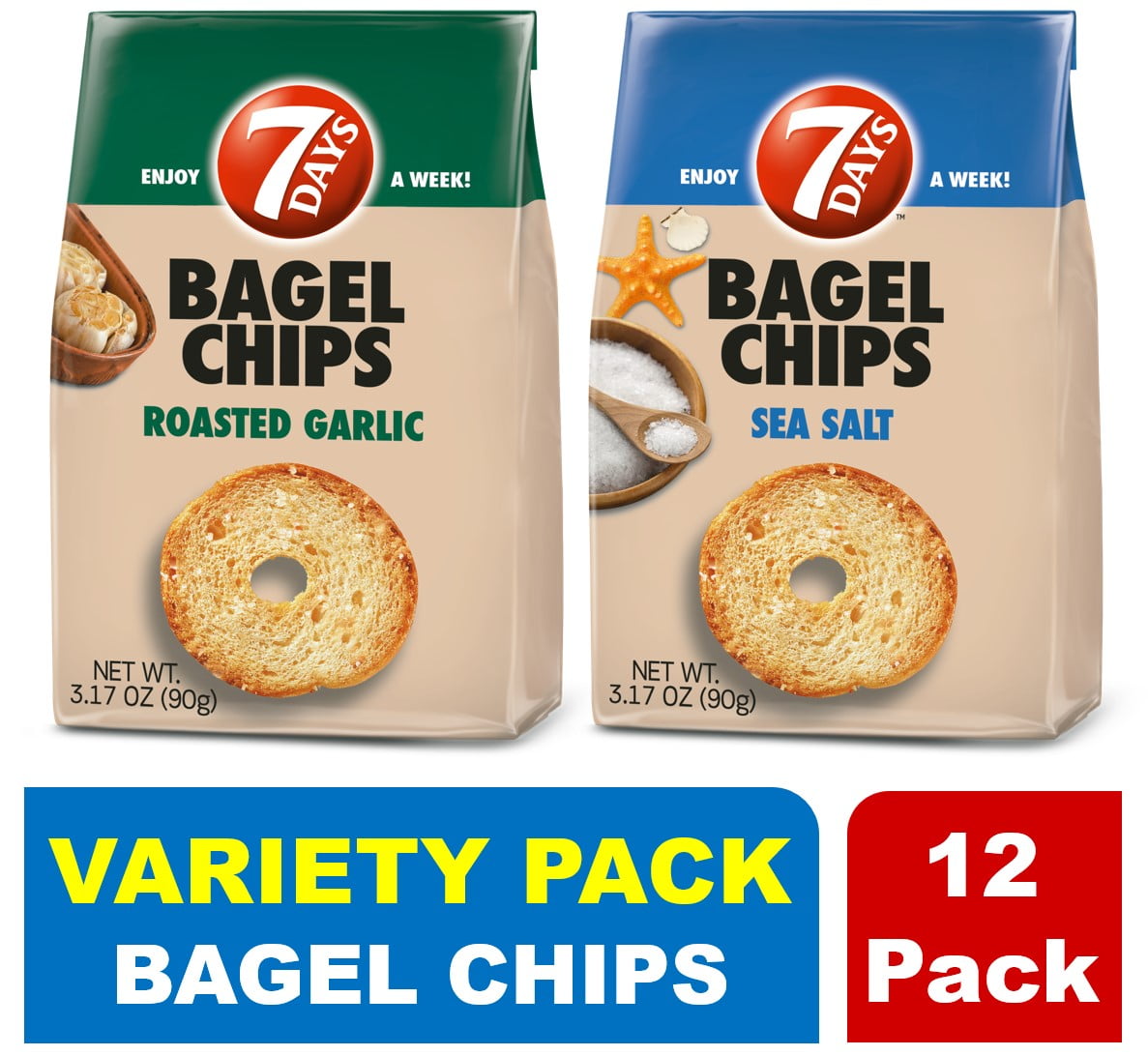 7Days Bagel Chips, Variety Pack (3.17oz, Pack of 12) - Walmart.com