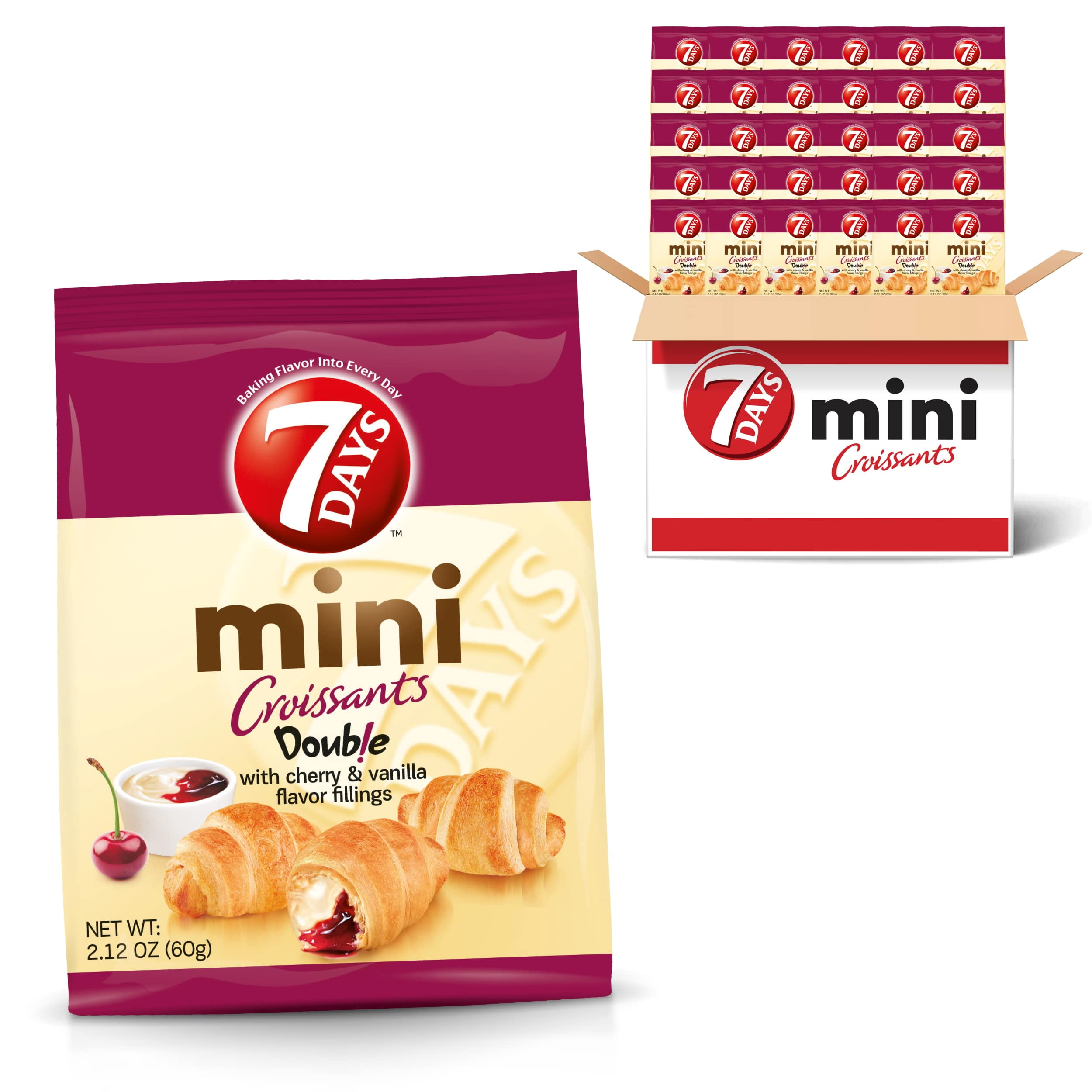 7Days Mini Croissant Pouches, Cherry & Vanilla Filling, Individual Size ...