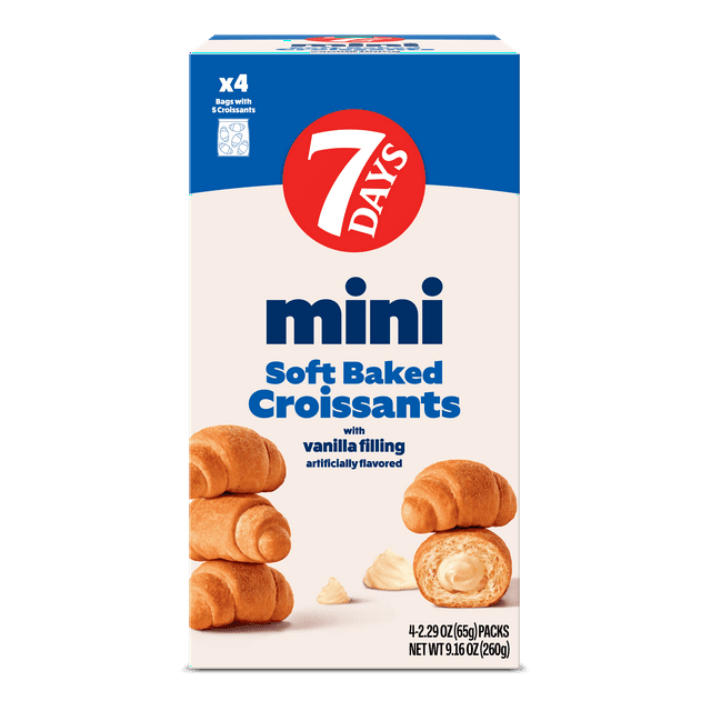 7Days Mini Croissants, Vanilla, Breakfast On the Go, Non-GMO (Pack of 4 ...
