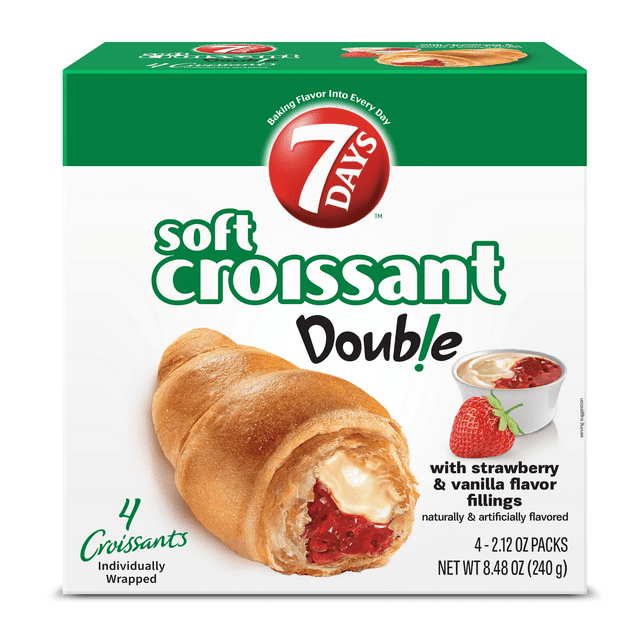 7Days Soft Croissant, Strawberry Vanilla (4 Pack), On The Go Breakfast ...