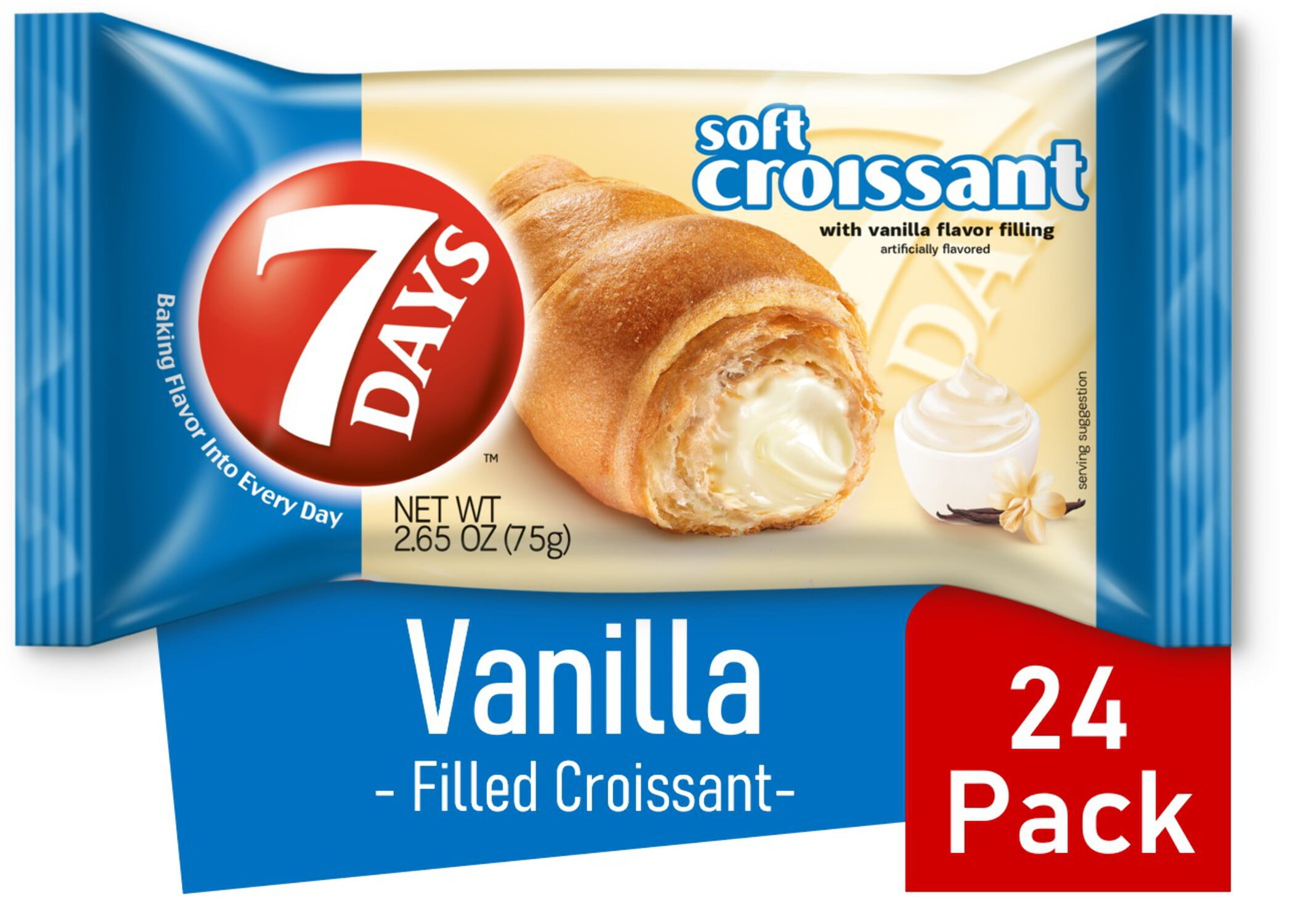 7Days Bakery Soft Vanilla Croissants, Non-GMO, Individually Packaged ...