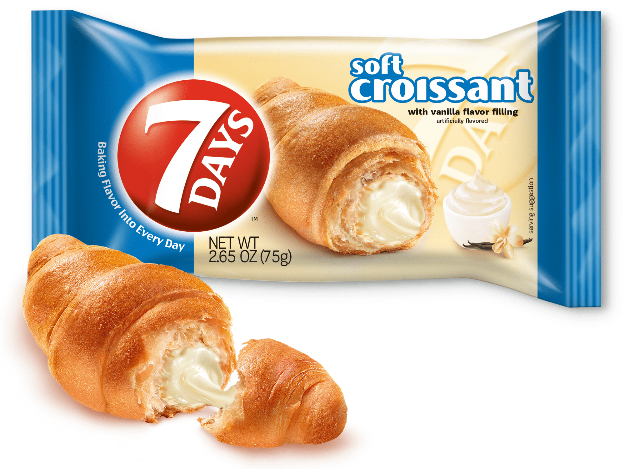 7Days Bakery Fresh Soft Croissant, Vanilla, Convenient On the Go ...