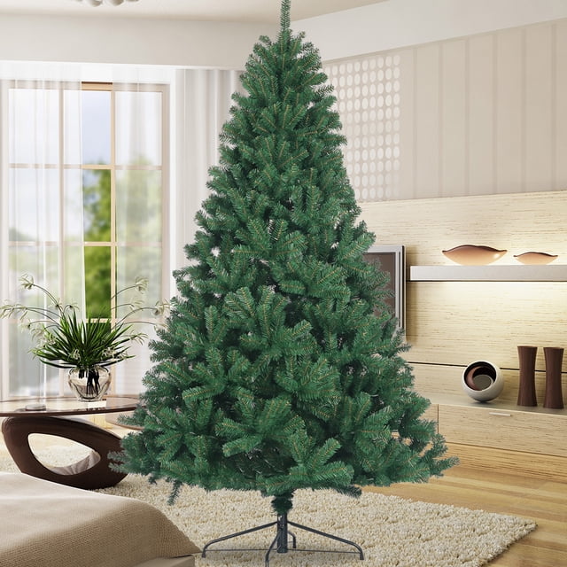 7FT 1100 Tips Hinged Artificial Christmas Tree, Indoor/Outdoor, Sturdy ...