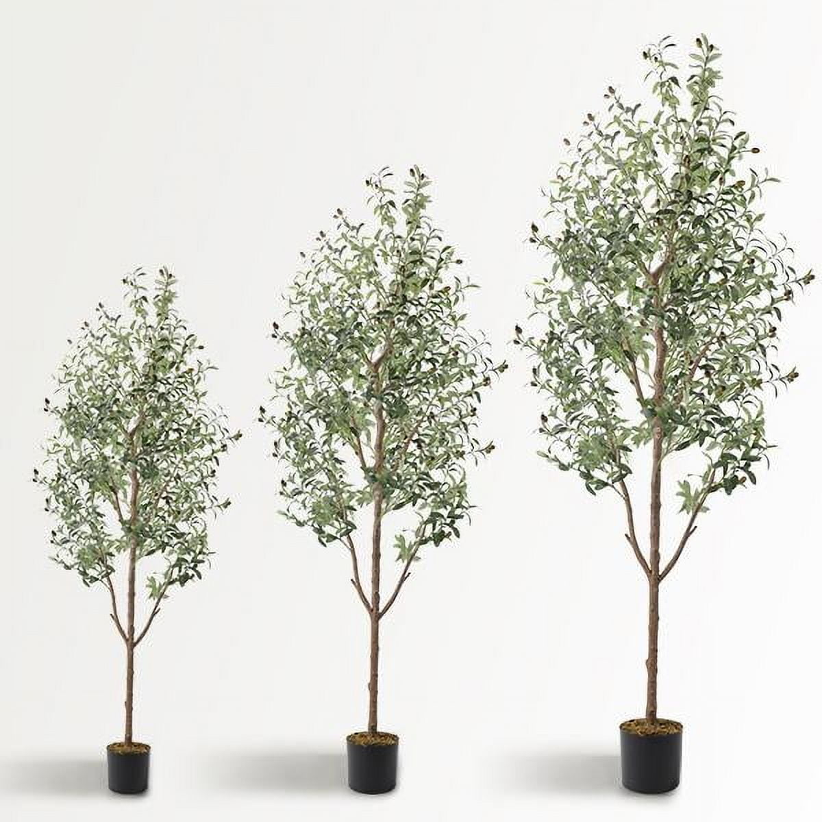 7FT Artificial Olive Tree Tall Faux Silk Olive Plant with Lifelike ...