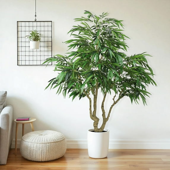 7FT Artificial willow Tree, Indoor Faux slik Greenery Plant for Home ...