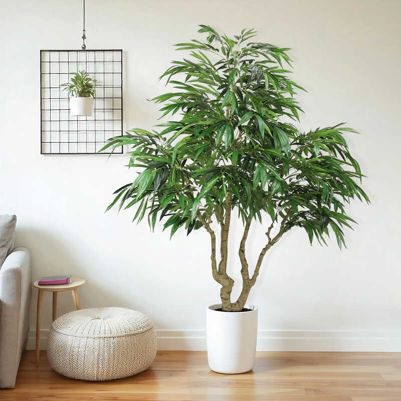 7FT Artificial willow Tree Indoor Faux slik Greenery Plant for Home ...
