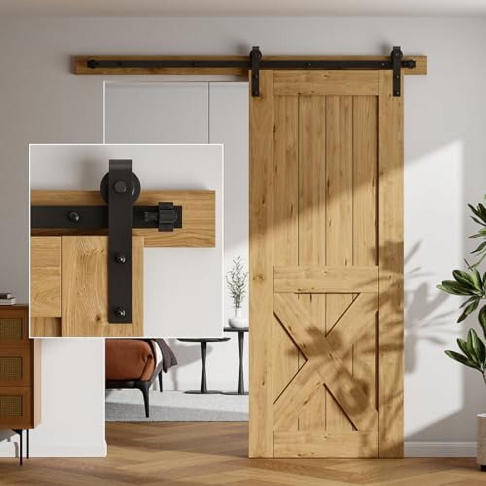 7FT Barn Door Hardware Kit, Sliding Barn Door Hardware Kit for 42" Wide ...