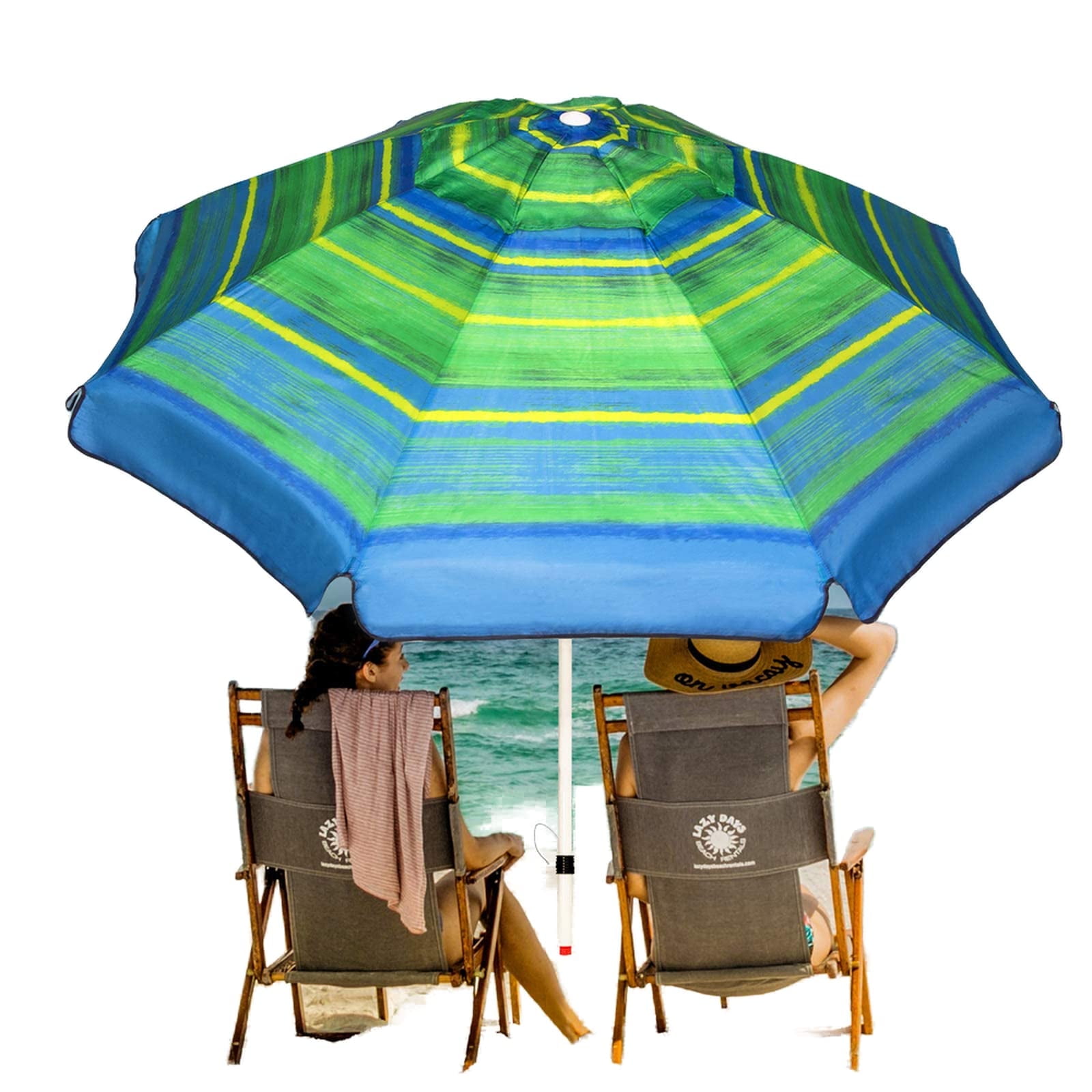 7FT Beach Umbrella with Sand Anchor & Carry Bag, Portable Bibana ...