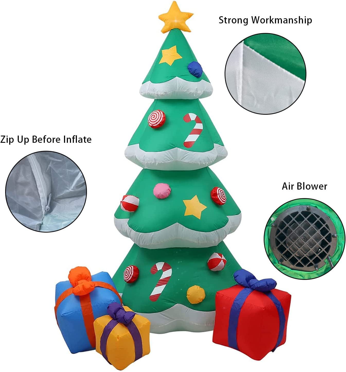 7ft Christmas Inflatables Outdoor Decorations Christmas Blow Up Yard