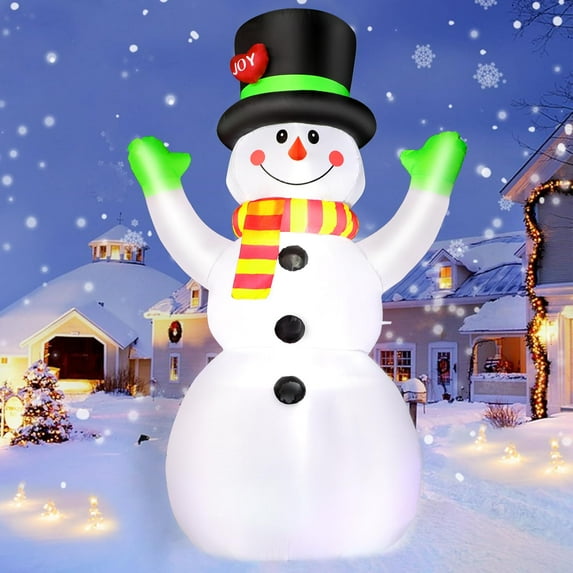 7FT Christmas Inflatables Snowman Outdoor Yard Decorations, Giant Blow ...
