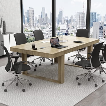Tribesigns 6.56 ft Conference Table, Industrial Large Rectangle Meeting ...