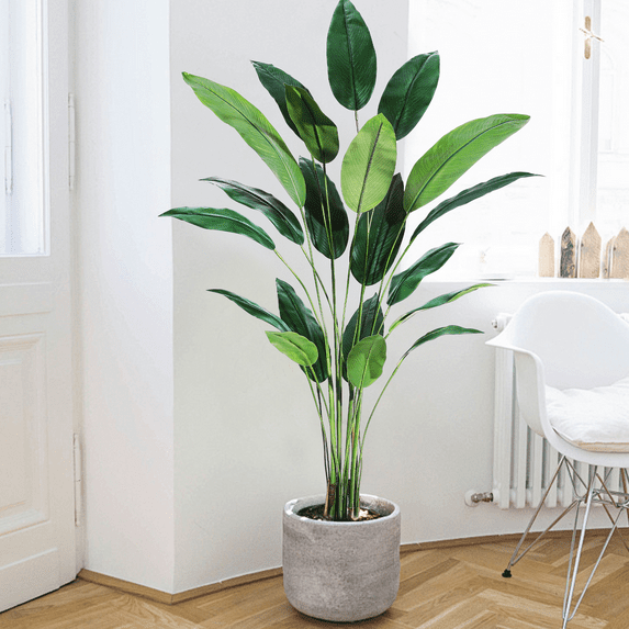 7FT Faux Bird of Paradise Tree - Realistic Silk Leaves Indoor/Outdoor ...