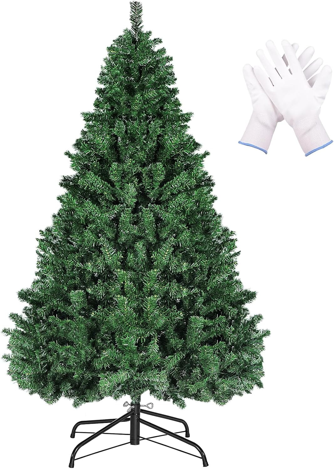 7FT Green Artificial Christmas Tree with 1346 Branch Tips, Premium ...