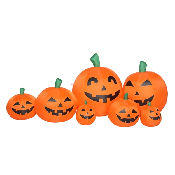 7FT Halloween Inflatable Pumpkin String Lights, 7Pcs LED Jack o Lantern ...
