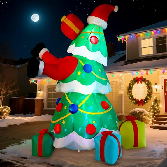 7FT Inflatable Christmas Tree Decorations Outdoor with Built-in LEDs ...