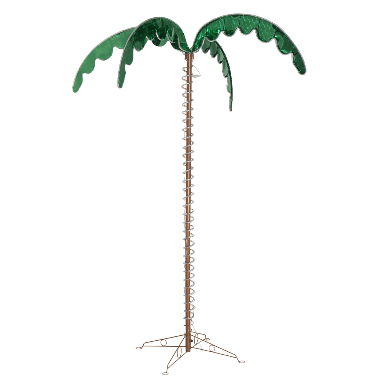 7FT Lighted Palm Tree Christmas Tree, 306 Lights 31V 6W Coconut Tree ...