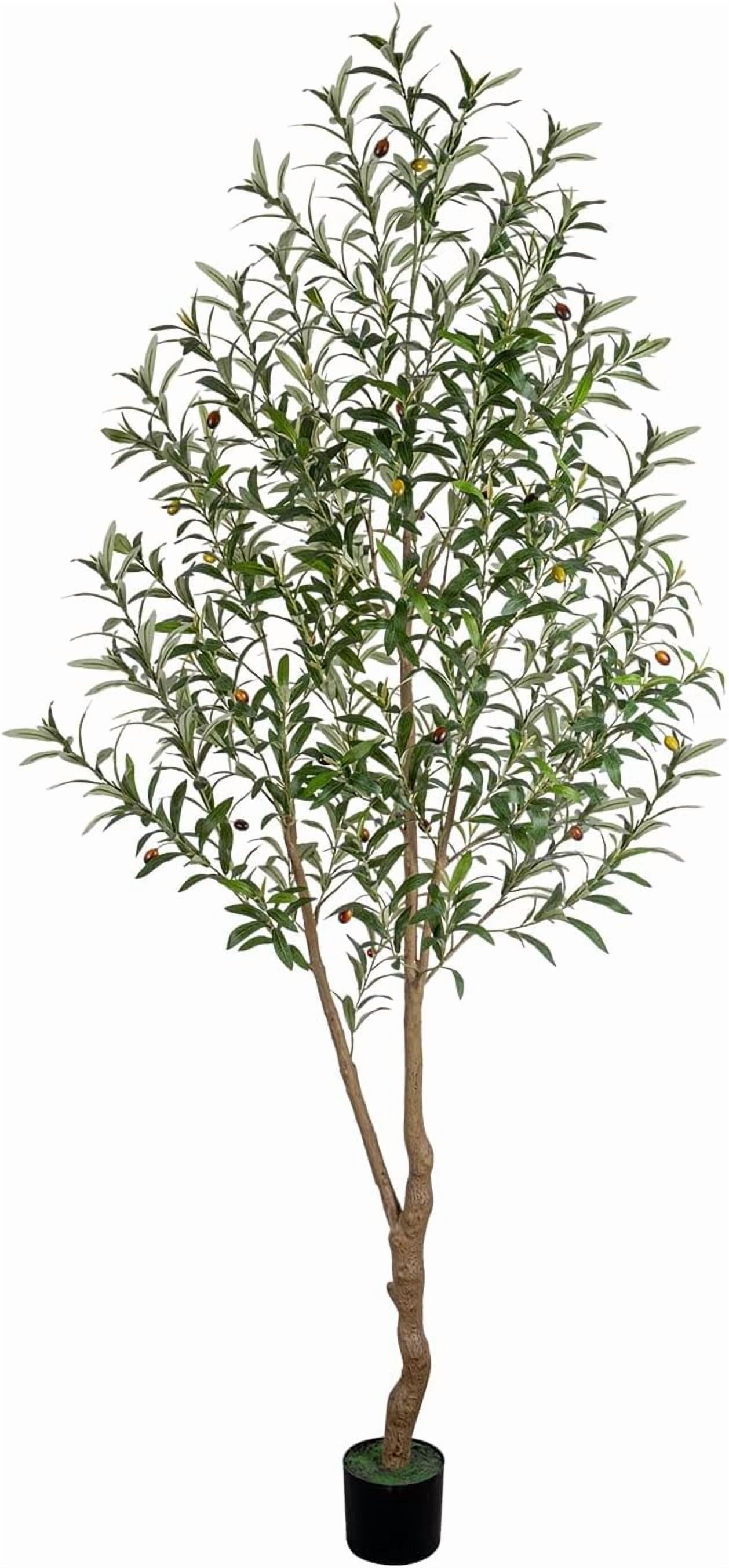 7FT Olive Tree Artificial Indoor, 84in Tall Faux Olive Tree with Pot ...