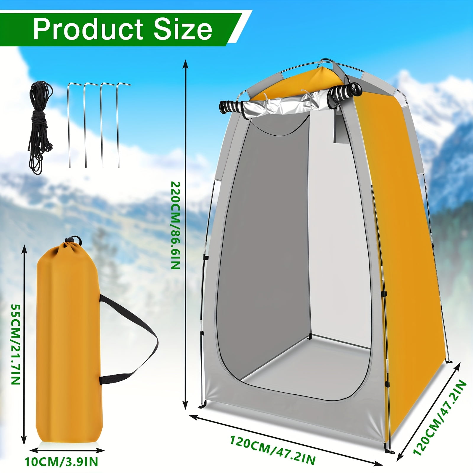 7FT Portable Privacy Tent Instant Changing -Room For Camping, Beach ...