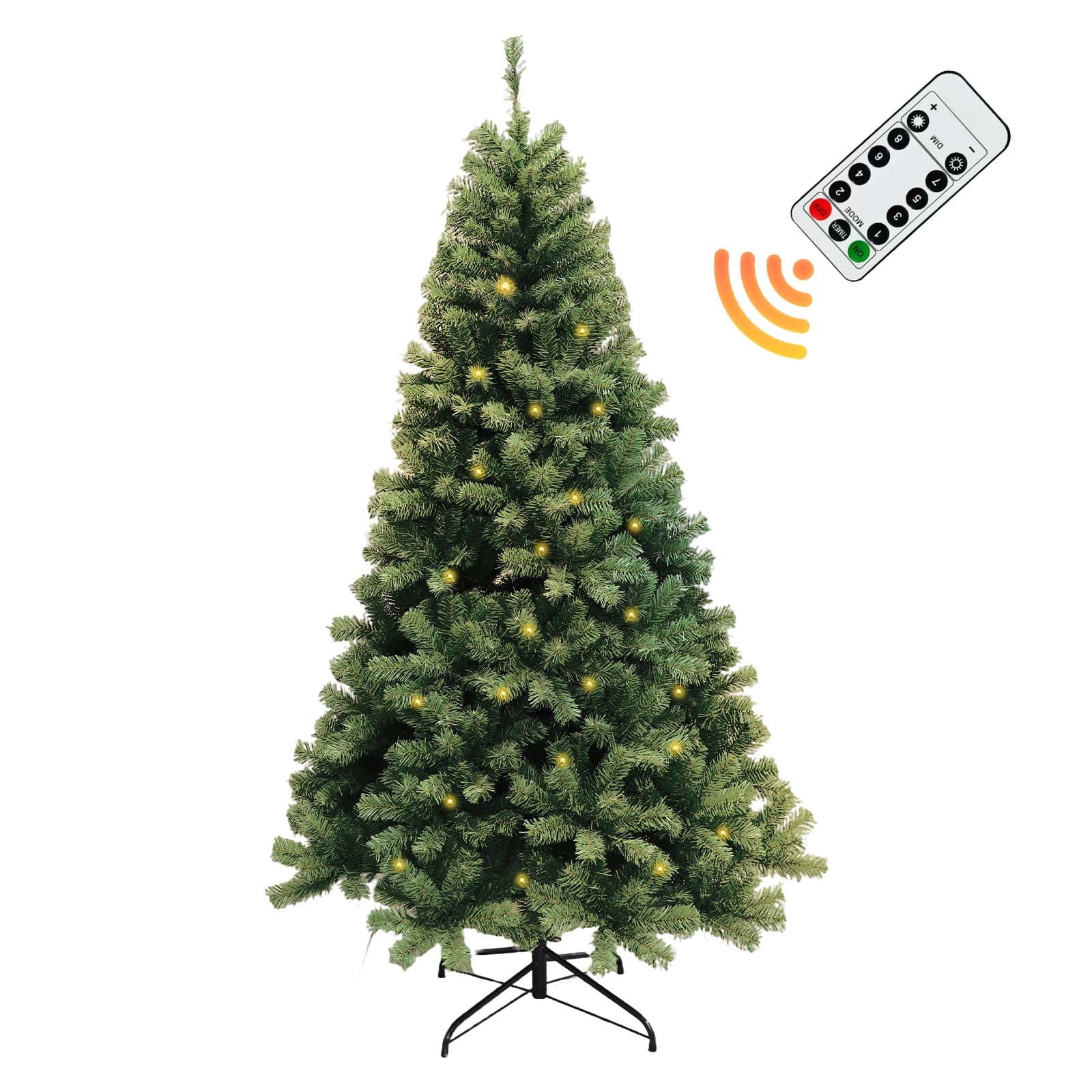 7FT Pre-Lit Christmas Tree,with 250 Warm White Lights, Premium ...
