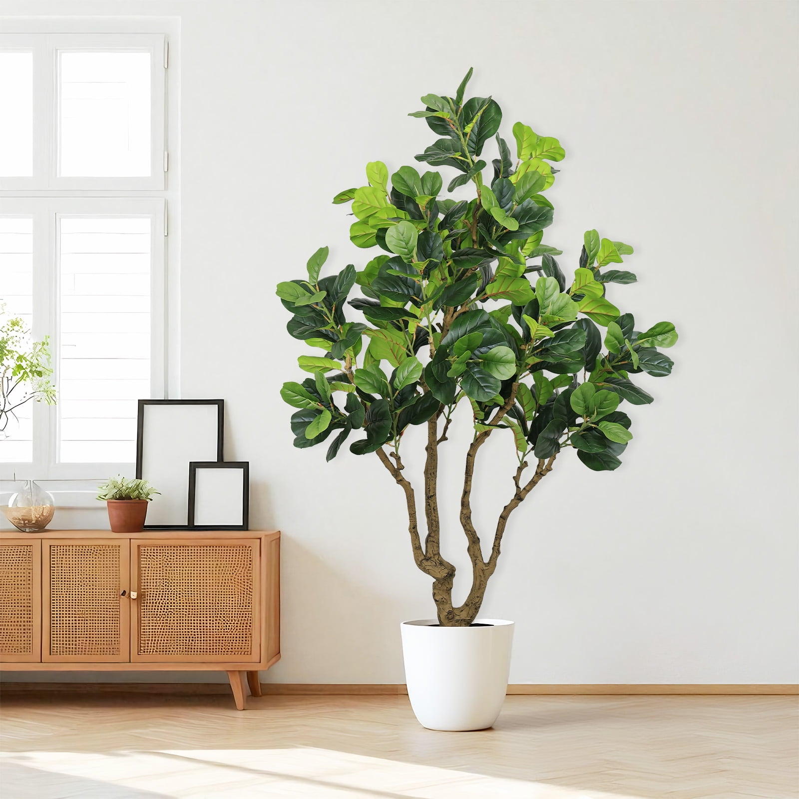 7FT Tall Artificial Banyan Tree Silk Plant – Large Faux Greenery with ...