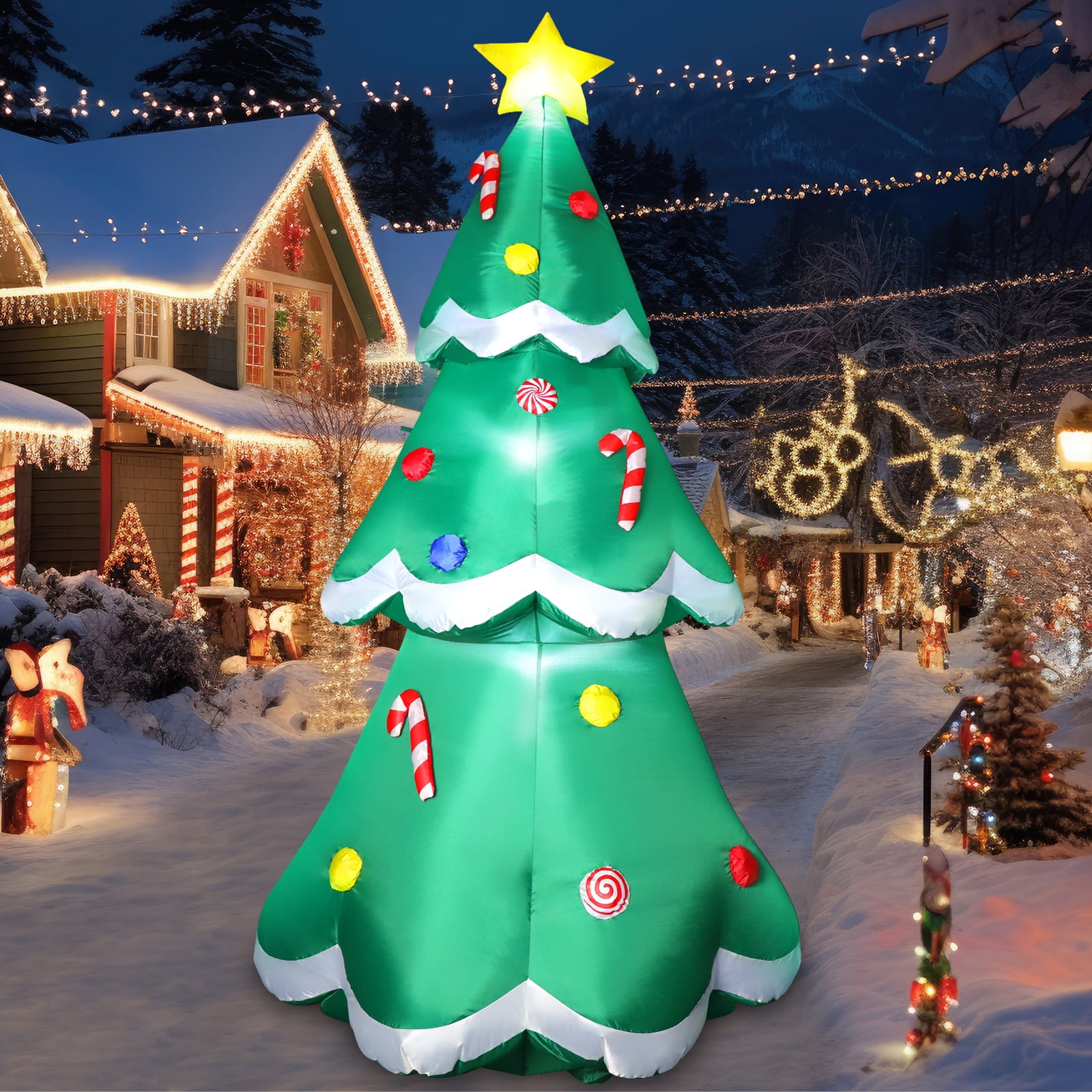 7FT Tall Christmas Inflatables Tree Decorations Outdoor, Blow up ...