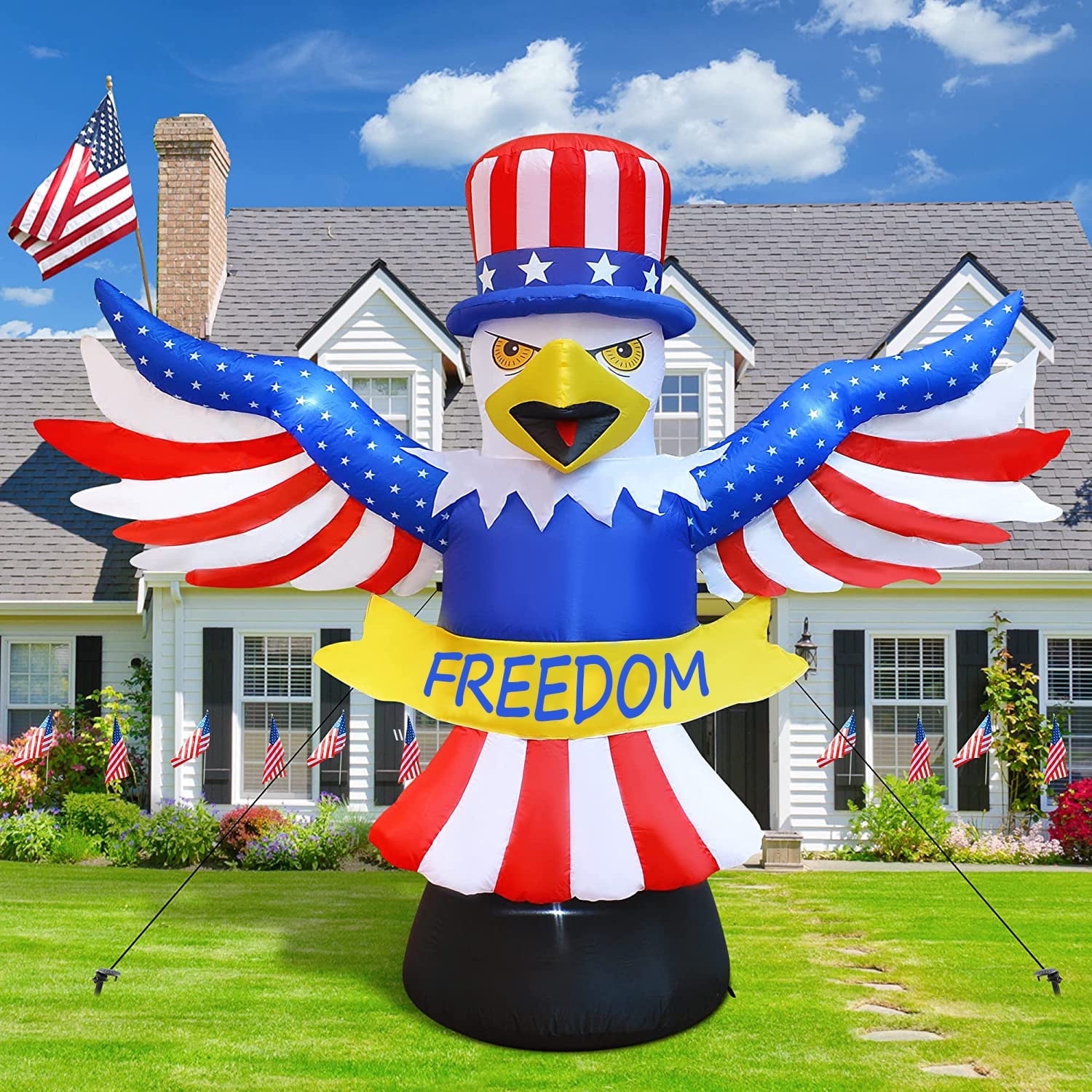 7FT Tall Patriotic Independence Day 4th of July Inflatable, American ...