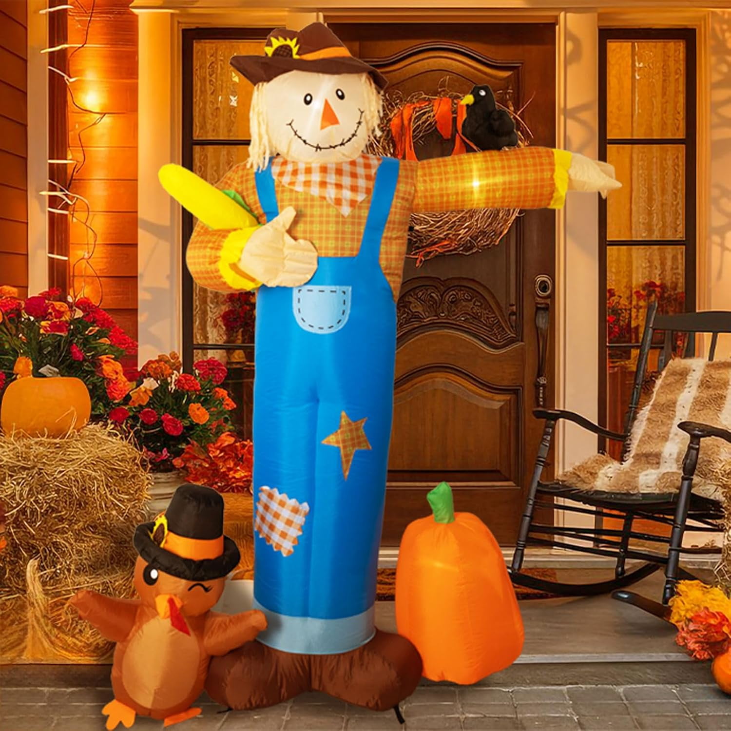 7FT Thanksgiving Scarecrow Inflatable - Inflatable Thanksgiving Yard ...