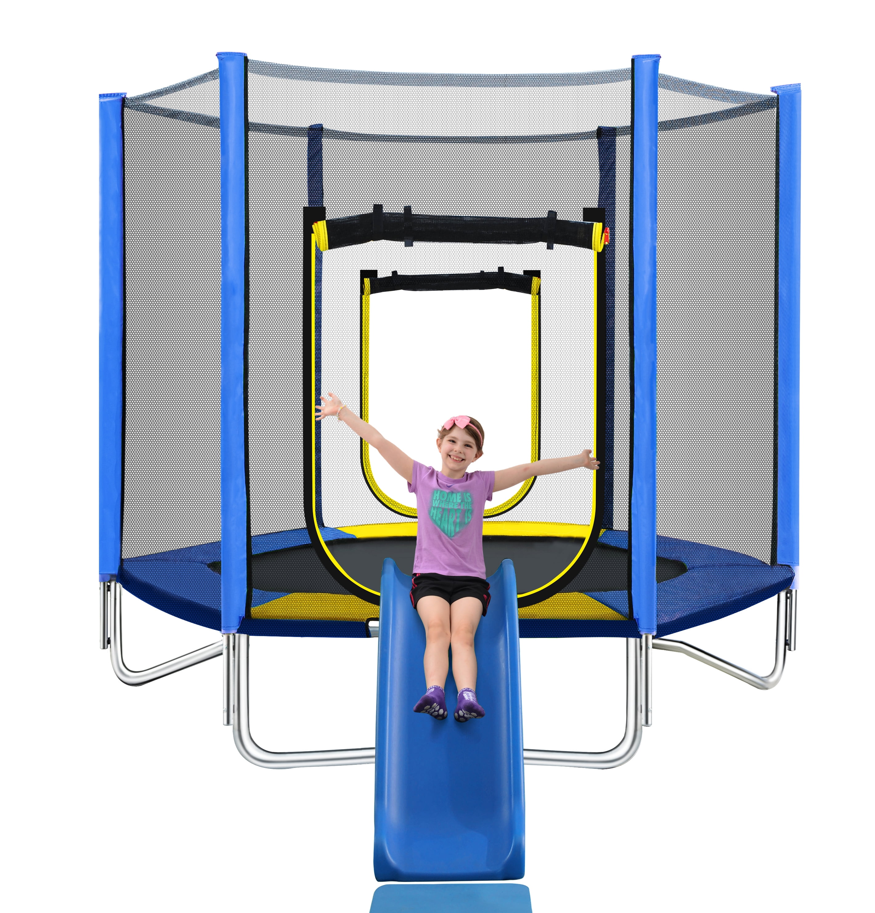 7FT Trampoline for Kids and Adults, Outdoor Trampoline with Safety ...