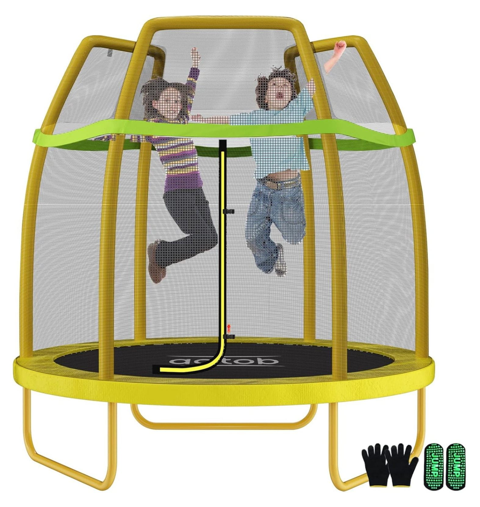 7FT Trampoline for Kids Toddler with Enclosure Net &Safety Pad, Mini ...