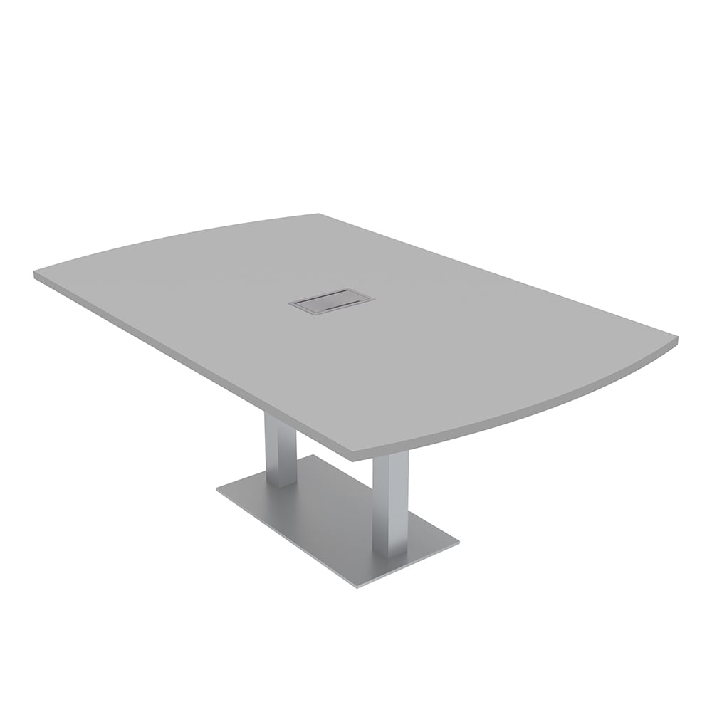 7Ft Arc Rectangle Conference Table Square Metal Base Power And Data ...
