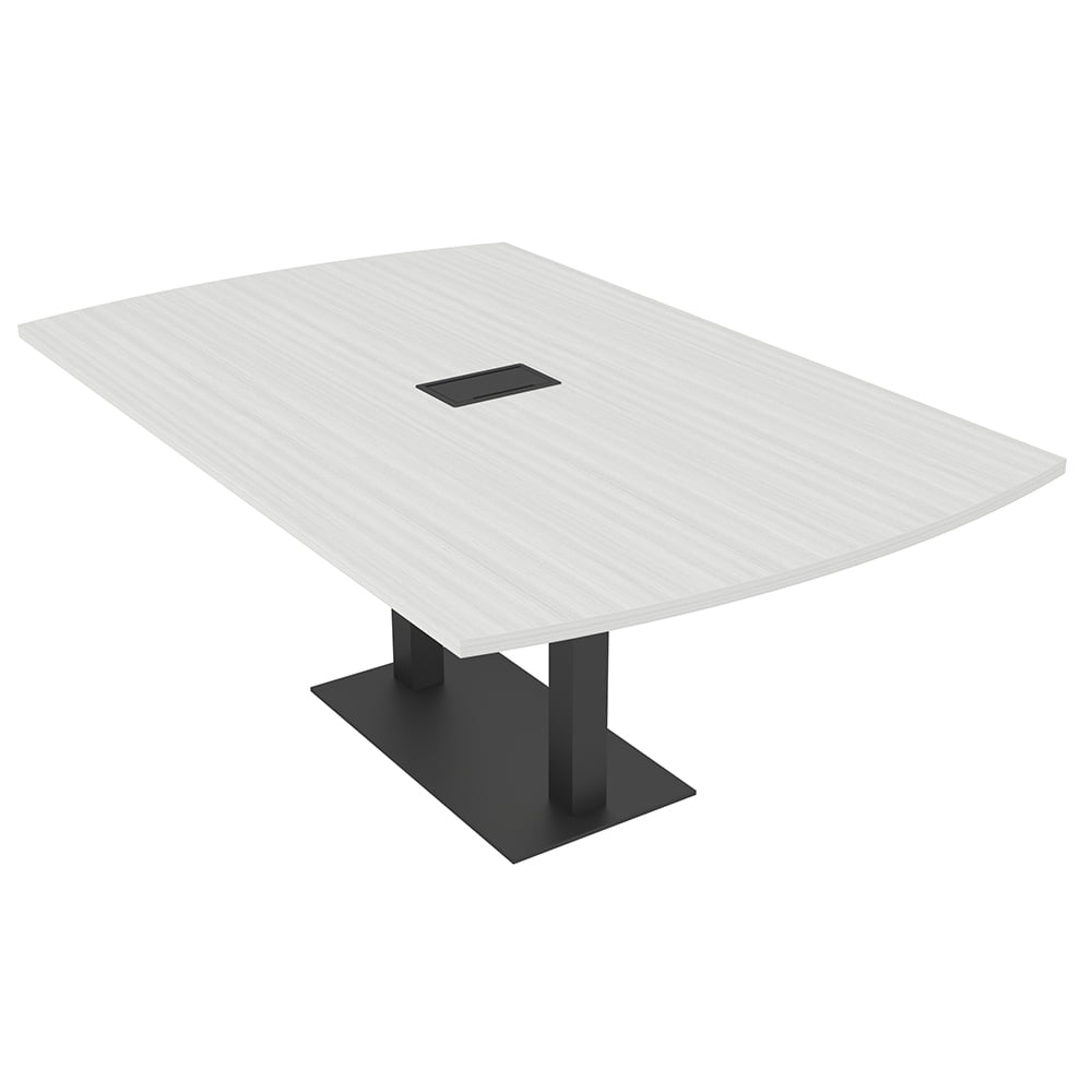 7Ft Arc Rectangle Conference Table Square Metal Base Power And Data ...