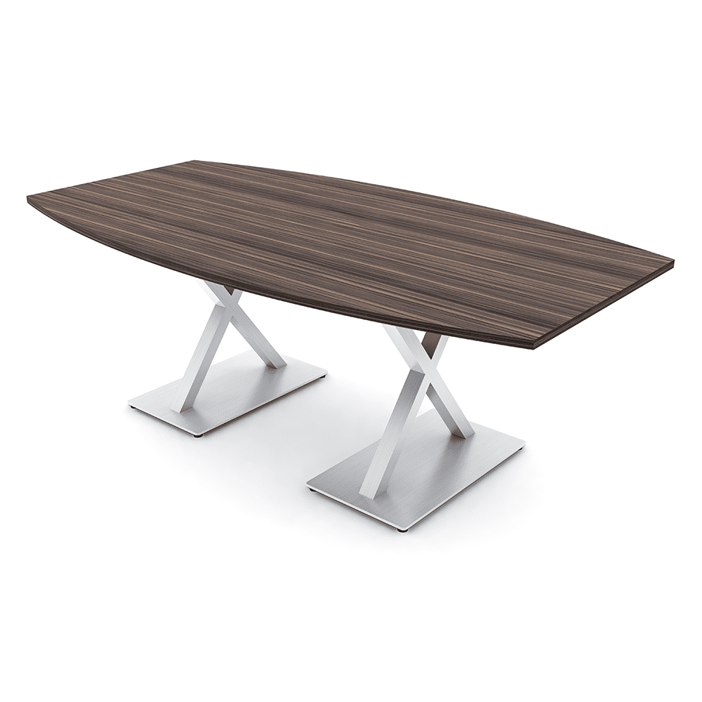 7Ft Boat Shaped Conference Table With X Bases Power And Data Unit ...
