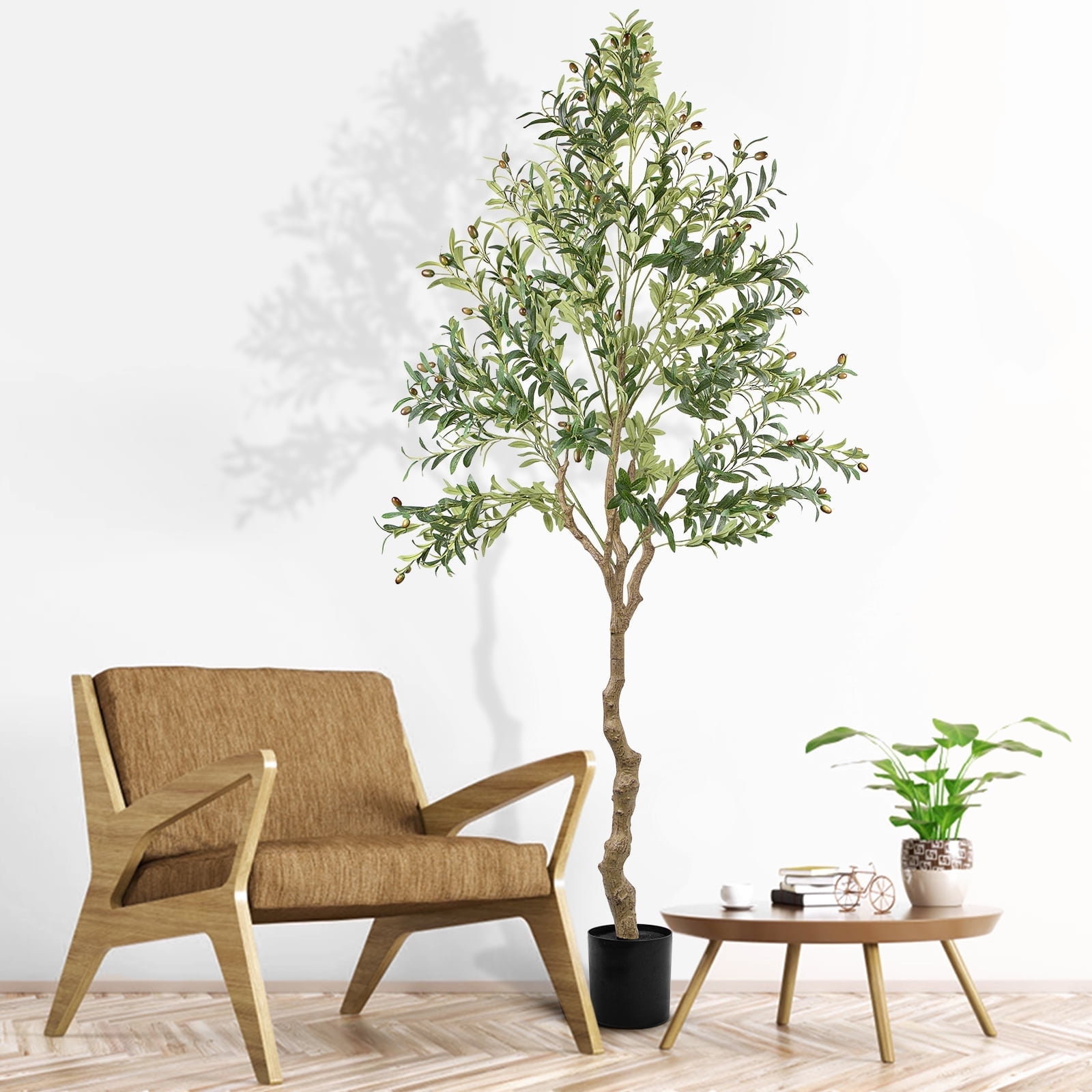 7Ft Indoor/Outdoor Silk Artificial Olive Tree - Perfect for Home ...
