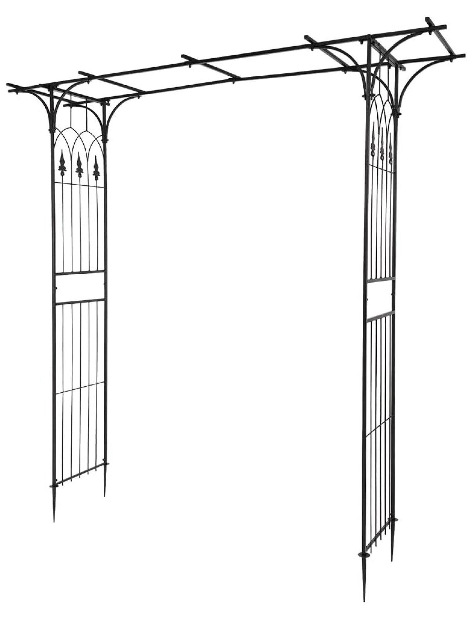 7Ft Garden Arch Arbor, Steel Frame Stand Trellis, Arbour Archway for ...