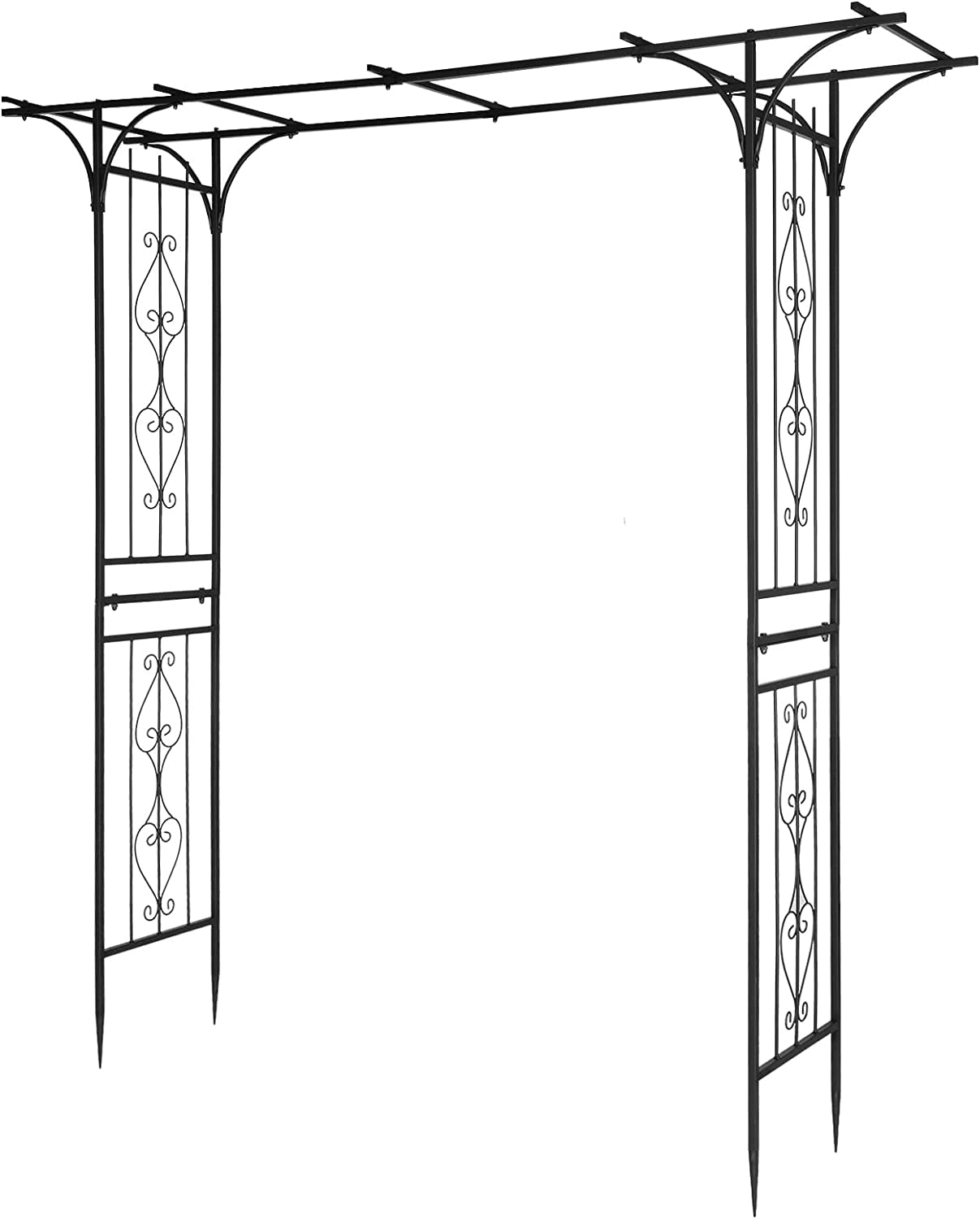 7Ft Garden Arch Arbor, Steel Frame Stand Trellis, Arbour Archway for ...
