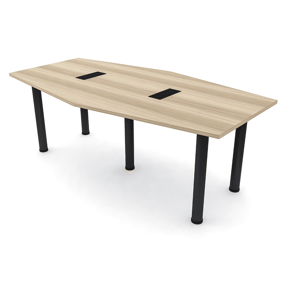 7Ft Hexagon Irregular Conference Table Power And Data Post Legs ...