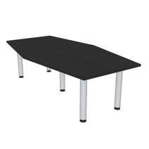 10 Person Hexagon Irregular Conference Table Power Modules Post Legs ...