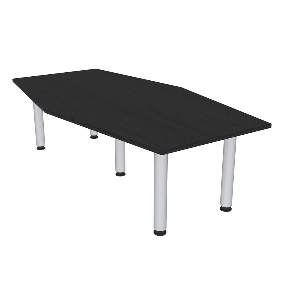 10 Person Hexagon Irregular Conference Table Power Modules Post Legs ...